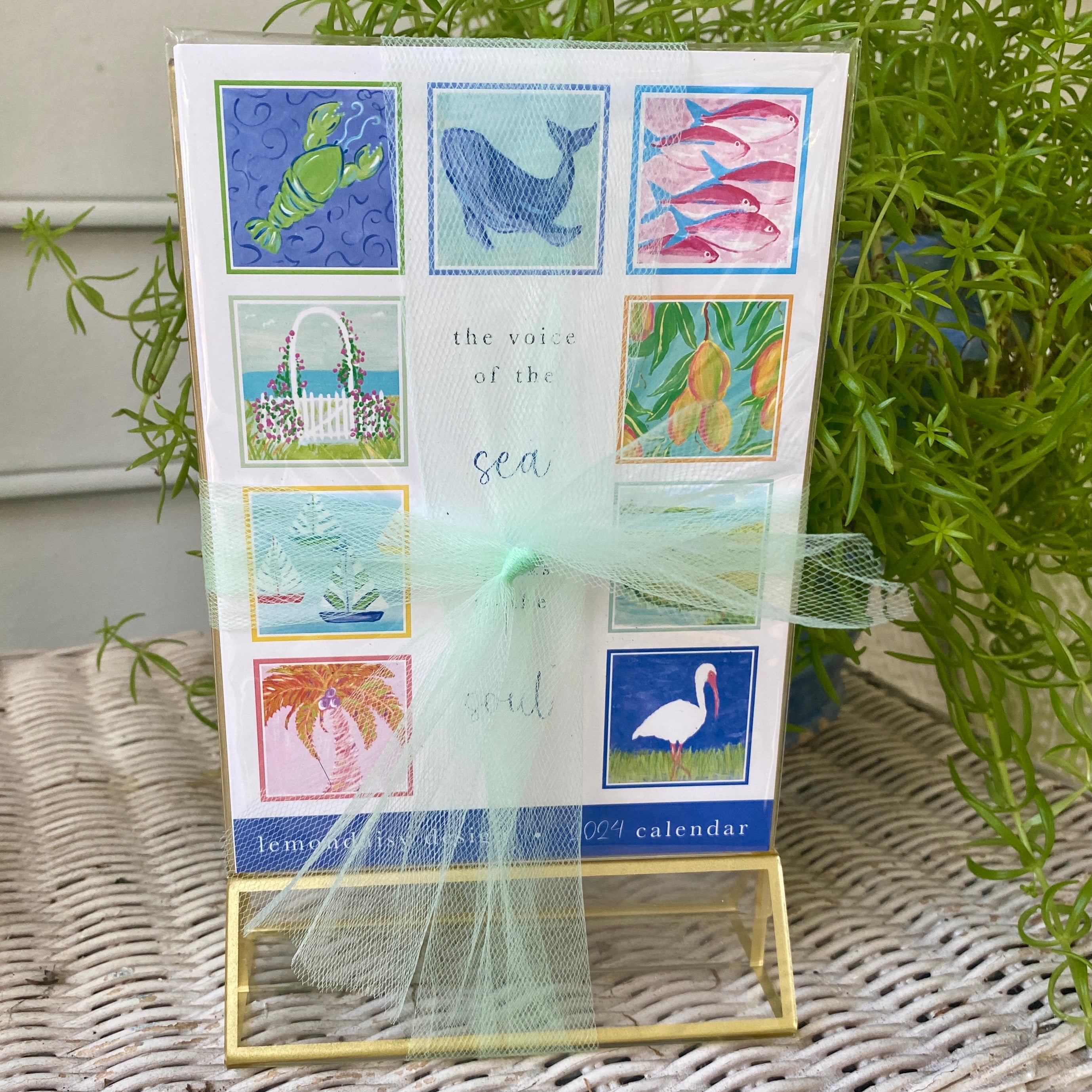 2024 Coastal Beach Desk Art Calendar | Lemondaisy Design