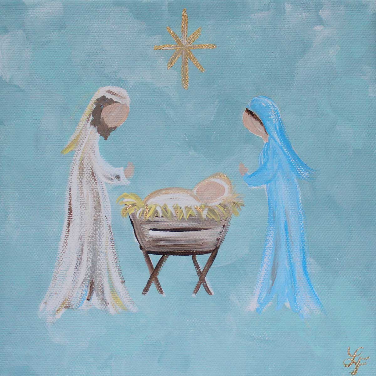 Simple Nativity Painting