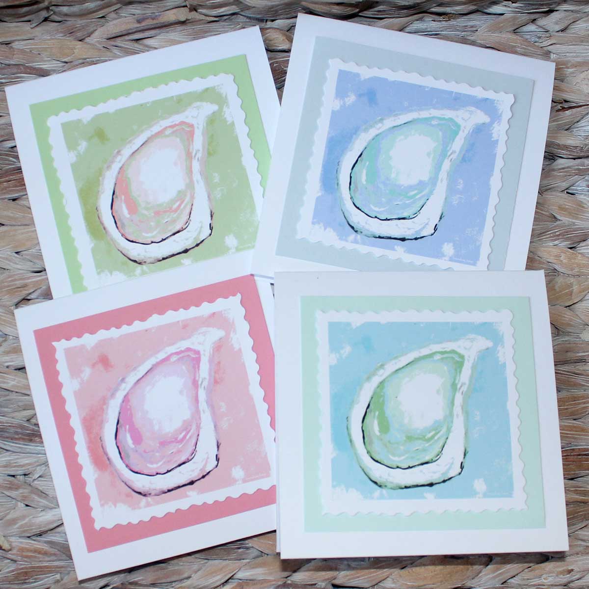 Oyster Hand Cut Notecard Set | Lemondaisy Design